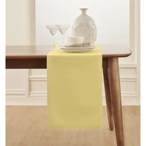 SOLINO HOME Cotton Linen Table Runnerdru - Yellow