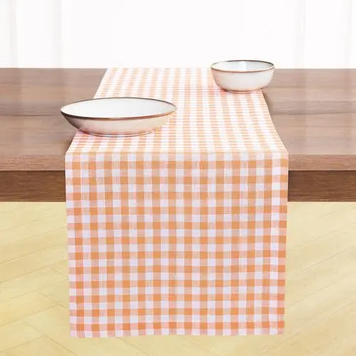 Solino Home Linen Table Runnergingham Check - Apricot