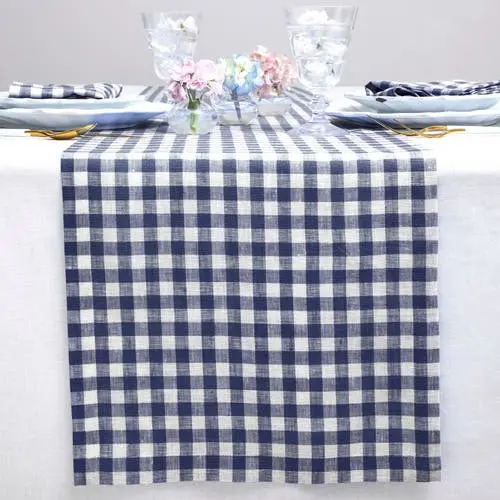 SOLINO HOME Linen Table Runner For Dining Table - Navy