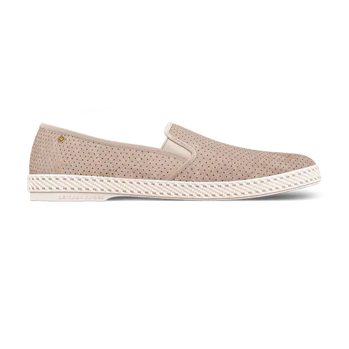 Rivieras Classic Suede Slip-on Loafer - Light Beige