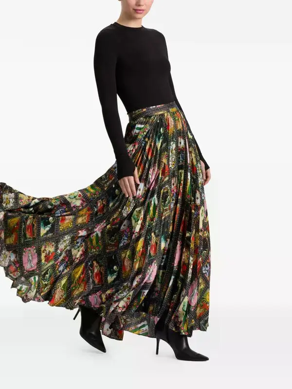 Alice + Olivia Katz Printed Maxi Skirt