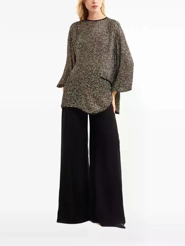 GEMY MAALOUF Metallic Pocket Blouse