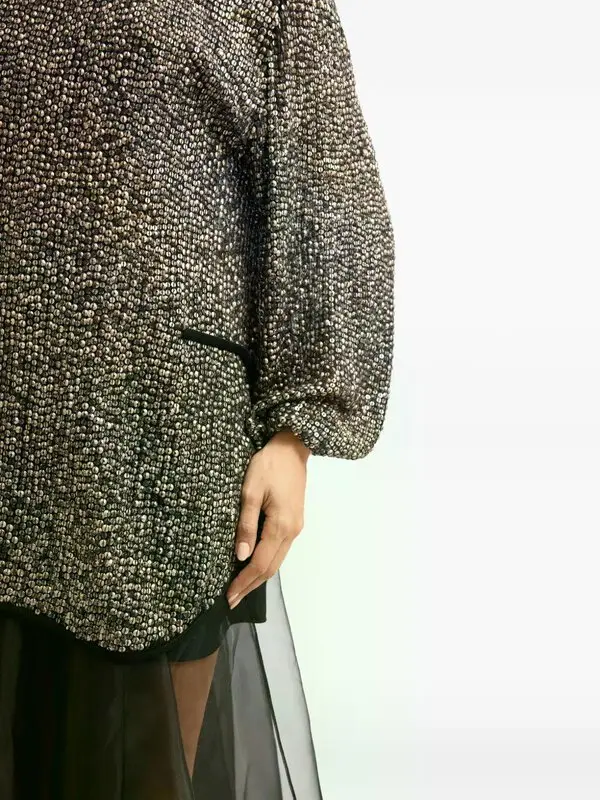 GEMY MAALOUF Metallic Pocket Blouse