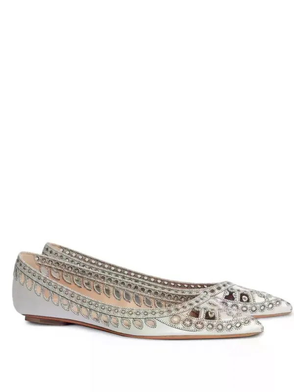 Alberta Ferretti Cut-out Ballet Flats
