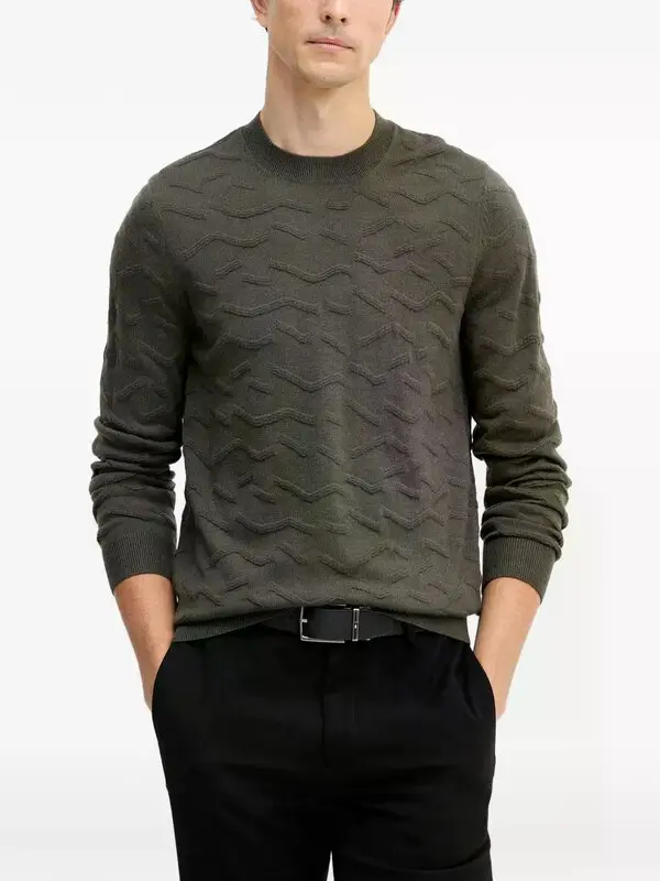 Armani Exchange Patterned Crew-neck Sweater - Brown