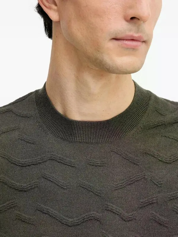Armani Exchange Patterned Crew-neck Sweater - Brown