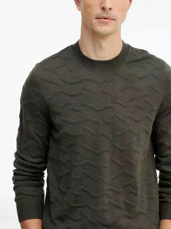 Armani Exchange Patterned Crew-neck Sweater - Brown
