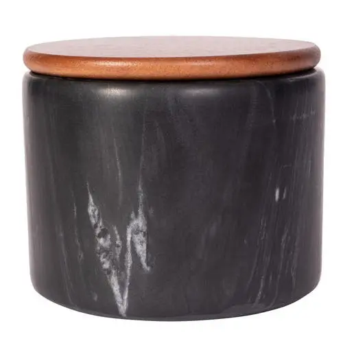 ARTIFACTS TRADING COMPANY™ Artifacts Trading Company Storage Canister With Sealed Wood Top - Black Matte