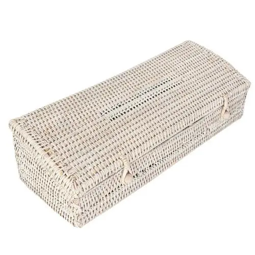 ARTIFACTS TRADING COMPANY™ Artifacts Rattan 5 Section Tea Box With Lid - White Wash