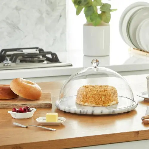 ARTIFACTS TRADING COMPANY™ Artifacts Trading Company Marble Plate With Acrylic Dome