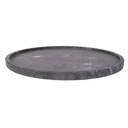 ARTIFACTS TRADING COMPANY™ Artifacts Trading Company Decorative Round Marble Tray - Black Matte