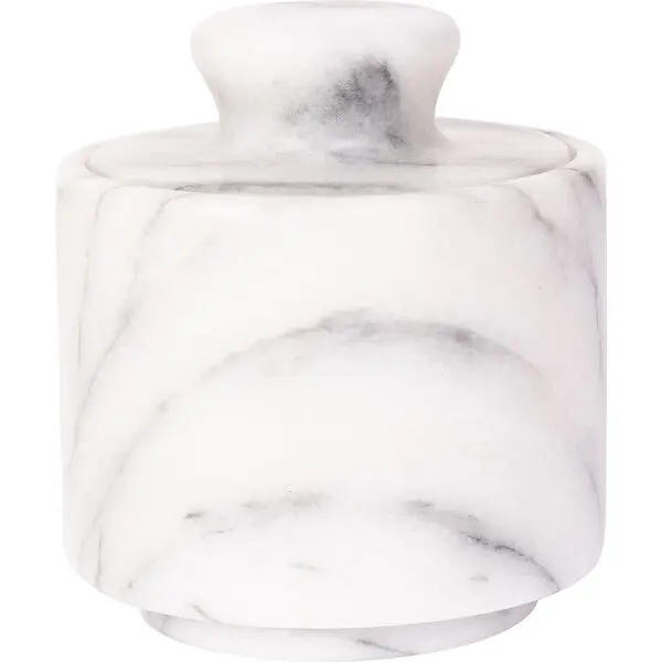 ARTIFACTS TRADING COMPANY™ Artifacts Trading Company Marble Salt Cellar With Lid - White Matte