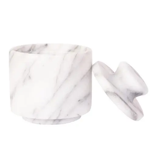 ARTIFACTS TRADING COMPANY™ Artifacts Trading Company Marble Salt Cellar With Lid - White Matte