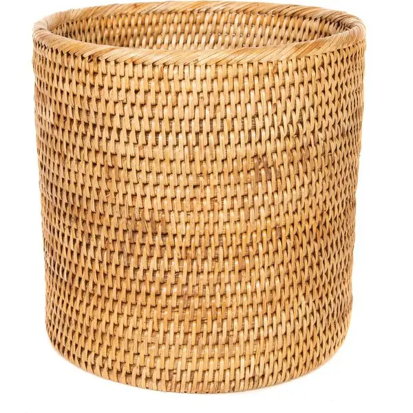 ARTIFACTS TRADING COMPANY™ Artifacts Rattan Petit Round Waste Basket - Honey Brown