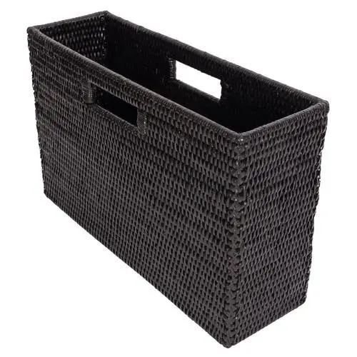 ARTIFACTS TRADING COMPANY™ Artifacts Rattan Rectangular Magazine Holder - Tudor Black