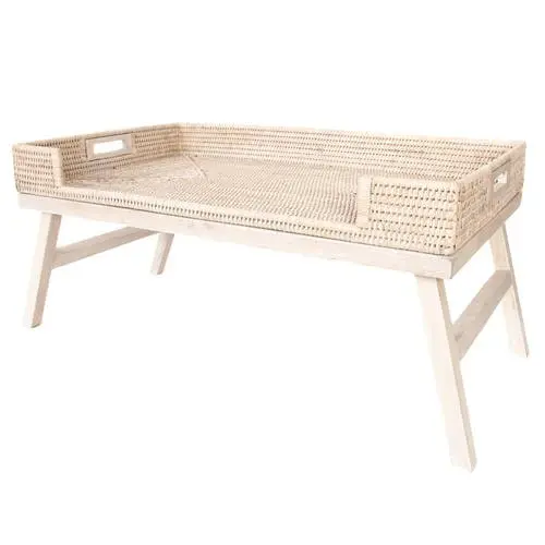 ARTIFACTS TRADING COMPANY™ Artifacts Rattan Breakfast Tray/table With Glass Insert