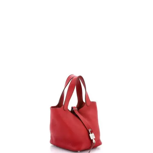 Hermès Picotin Lock Bag Clemence Pm - Red