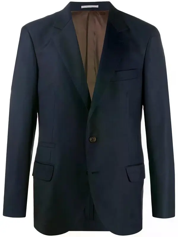 Brunello Cucinelli Single-breasted Tailored Blazer - Blue
