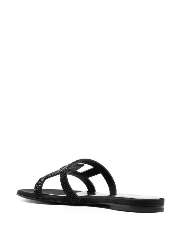 Versace Greca Maze Crystal Flat Sandals