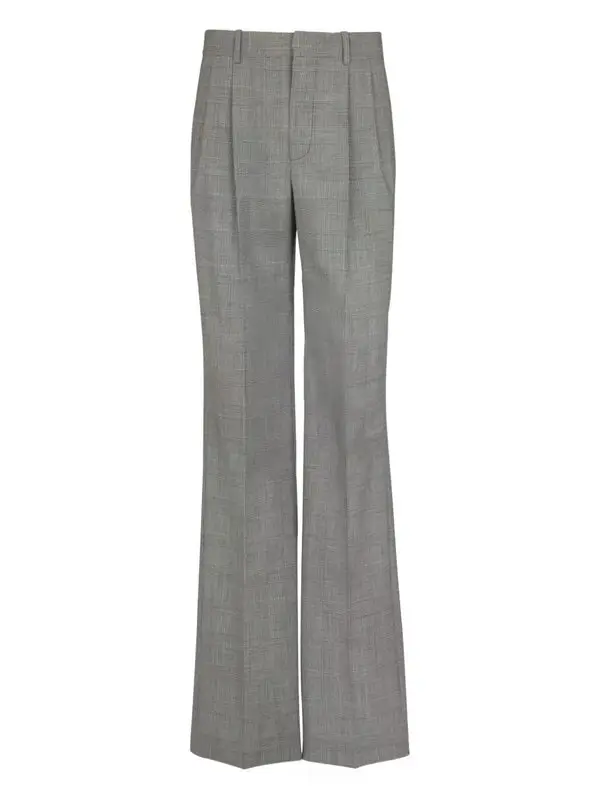 Balmain Prince Of Wales Wool Trousers - Grey