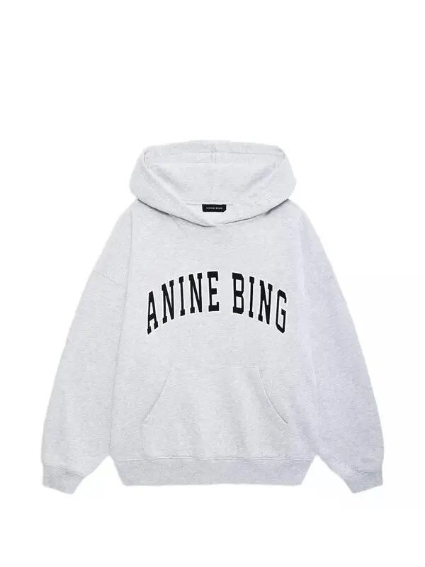 ANINE BING Hooded Sweatshirt With Logo - Grey