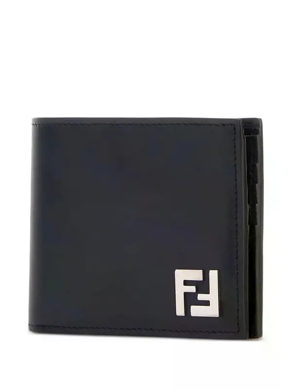 Fendi Squared Ff Logo Leather Wallet