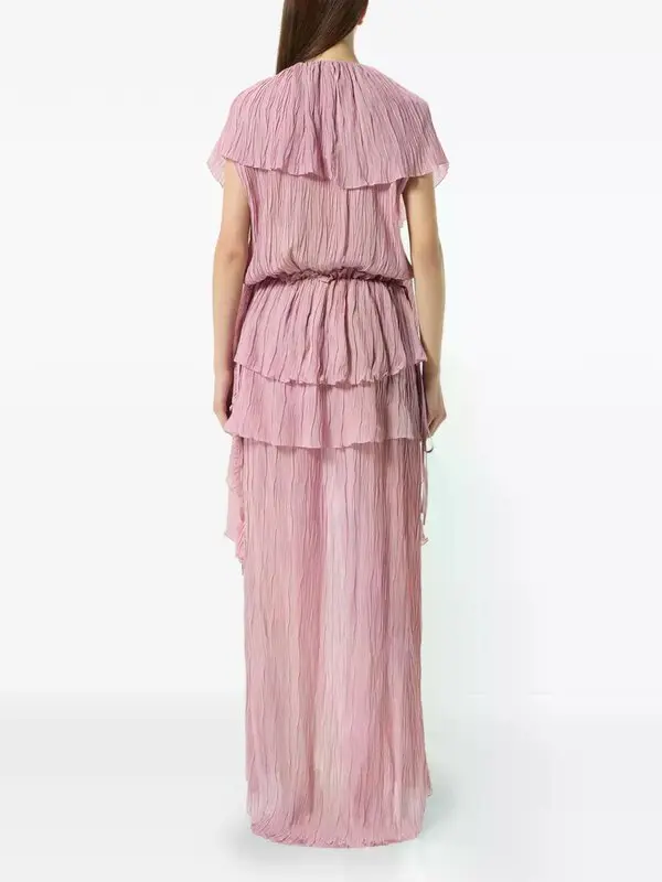 Blumarine Pleated Ruffled Dress - Pink