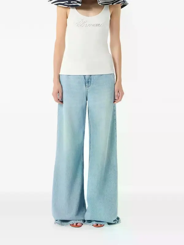 Blumarine Stone Washed Palazzo Pants