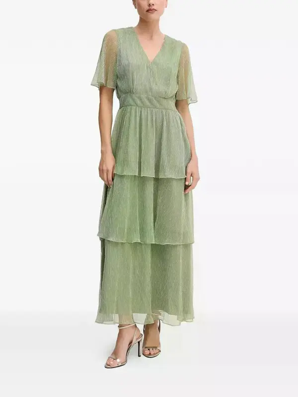 OUI Tiered V-neck Maxi Dress