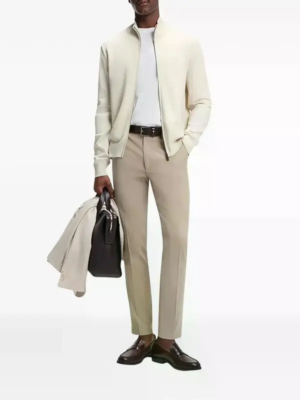 BOSS Cotton Zip-up Cardigan - Neutrals