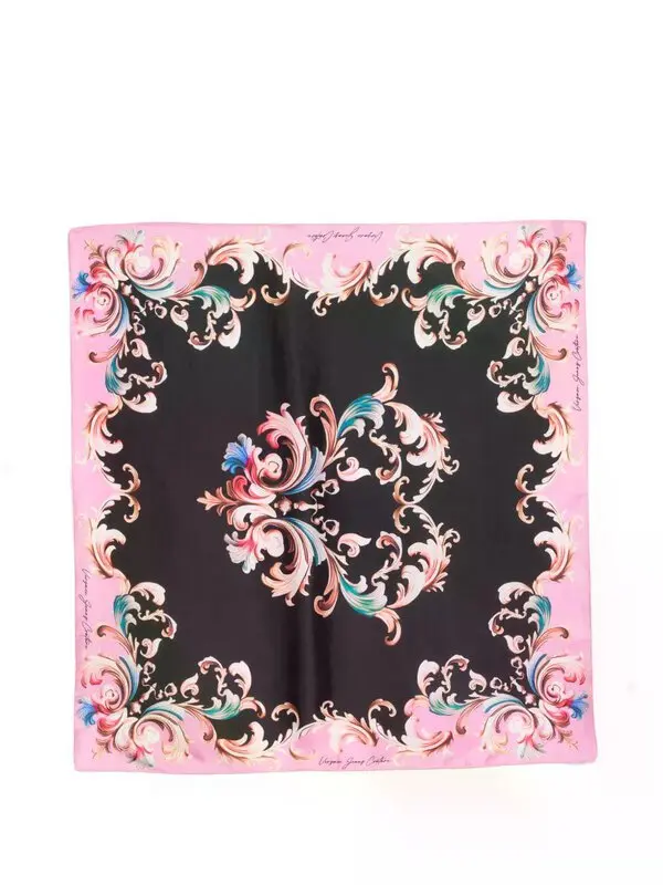 Versace Floral-print Scarf - Black