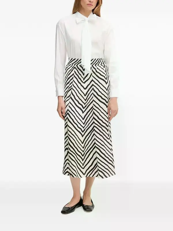MARC AUREL Chevron Midi Skirt