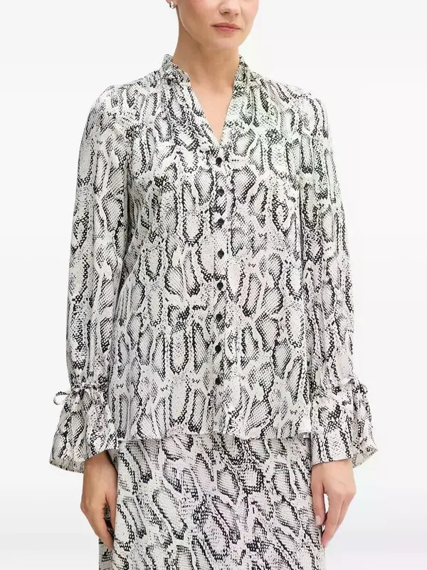 MARC AUREL Ruffled Snake-print Shirt