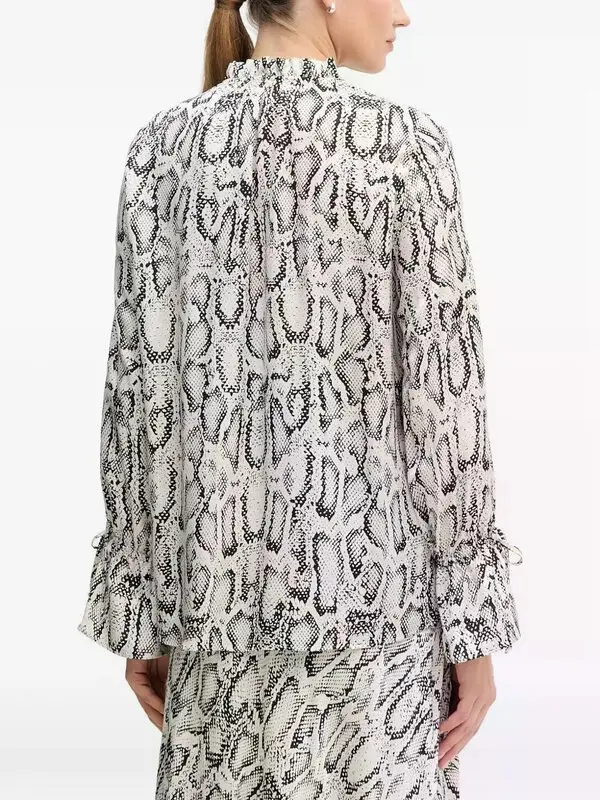 MARC AUREL Ruffled Snake-print Shirt