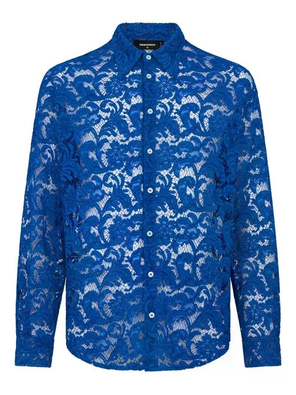 Dsquared2 Rebrodé-lace Long-sleeve Shirt