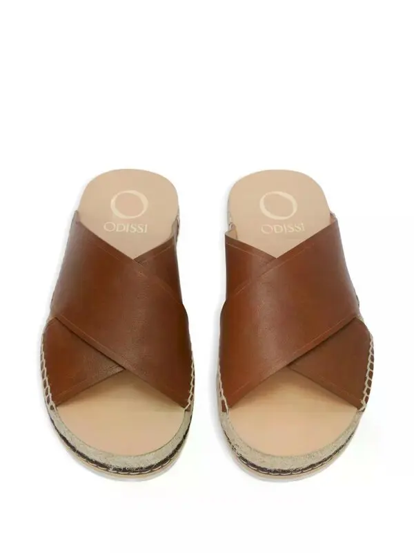 ODISSI Lily Criss-cross Sandals - Brown