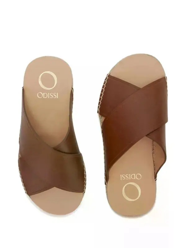 ODISSI Lily Criss-cross Sandals - Brown