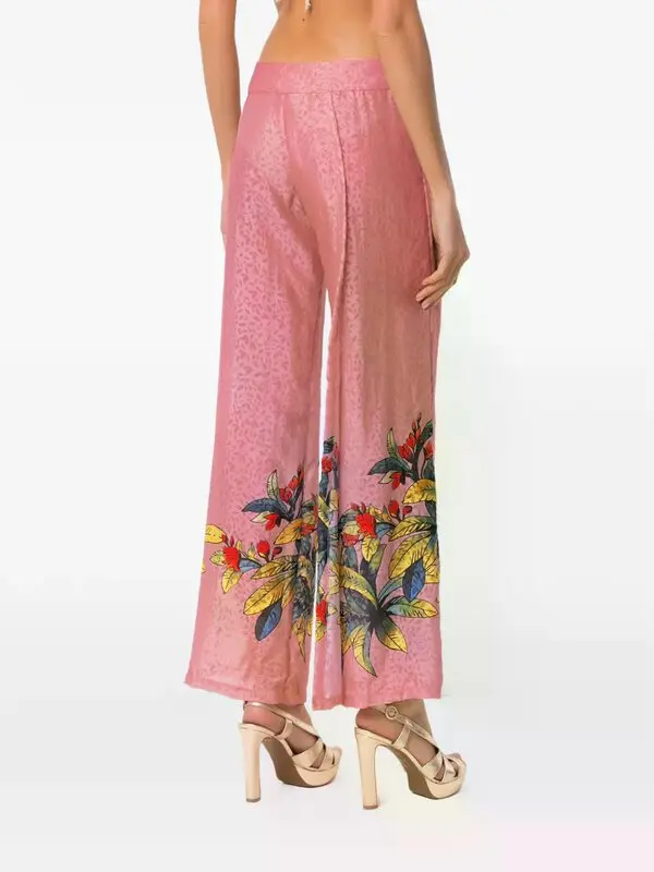 AMIR SLAMA Floral-print Silk Palazzo Pants
