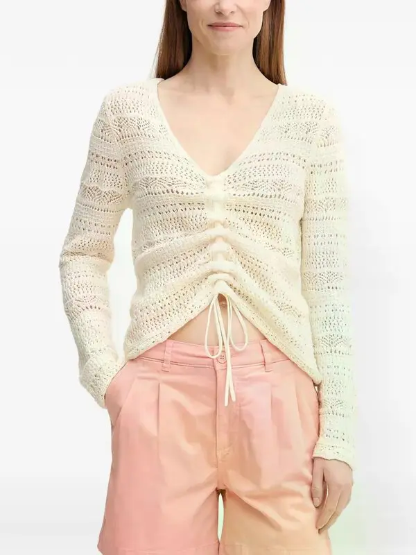 OUI V-neck Crochet Cardigan