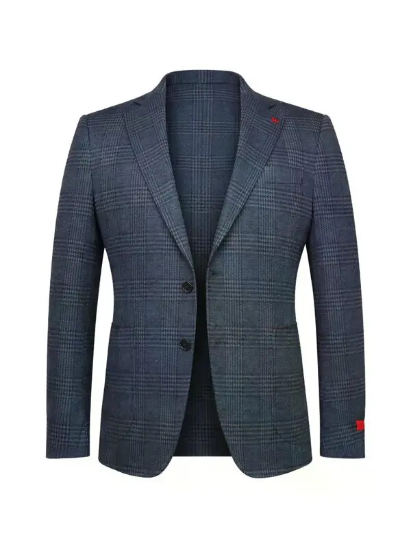 Isaia Plaid Houndstooth Blazer
