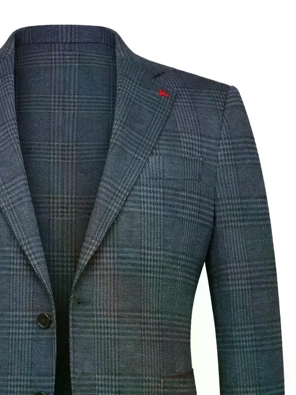 Isaia Plaid Houndstooth Blazer
