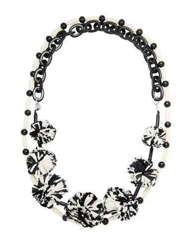 Max Mara Necklace With Faux Raffia Detail - Black