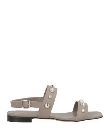 BERVICATO Leather Ankle Strap Sandals - Grey