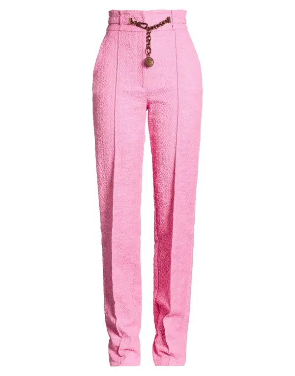 Elisabetta Franchi Cotton Blend Jacquard Belted Pants