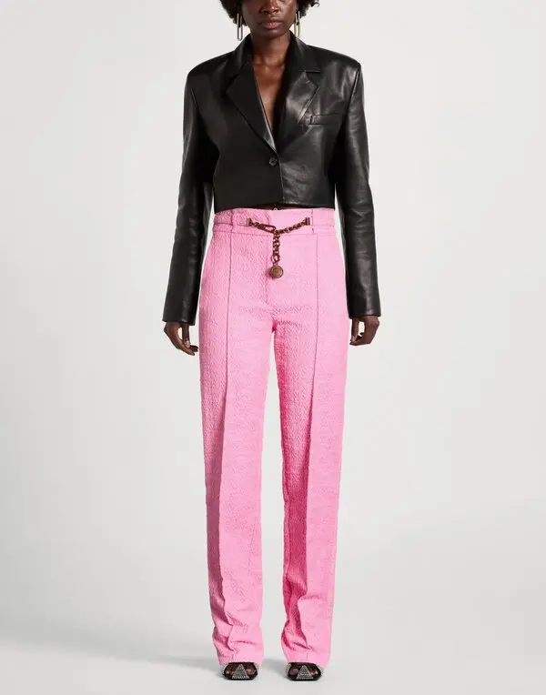 Elisabetta Franchi Cotton Blend Jacquard Belted Pants