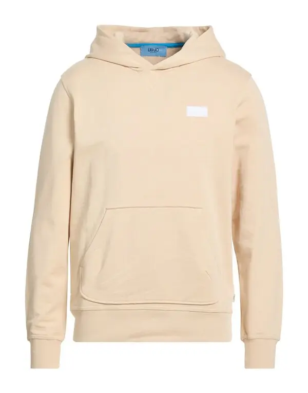 LIU •JO MAN Cotton French Terry Sweatshirt - Beige