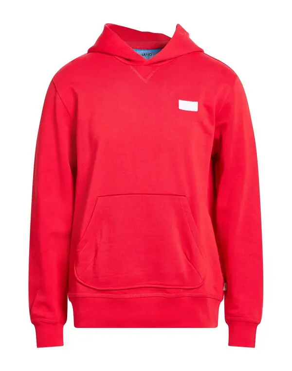 Liu Jo Cotton French Terry Logo Hoodie - Red