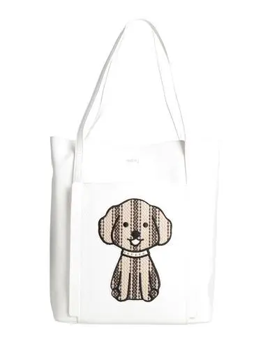 LE PANDORINE Shopper Bag With Appliqués And Embroidered Detail