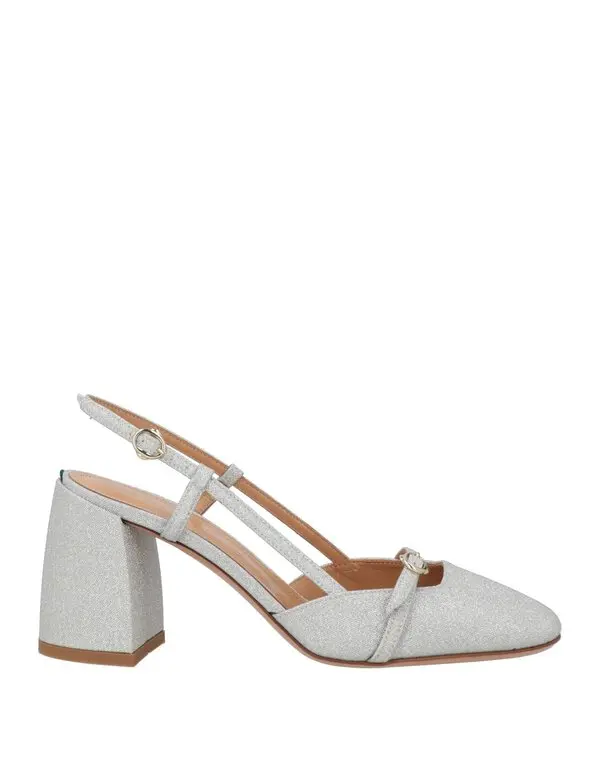 A.BOCCA Leather Slingback Pumps - Silver