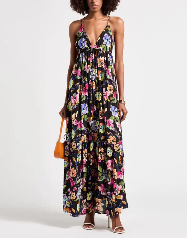 8PM Flared Floral-print Maxi Dress